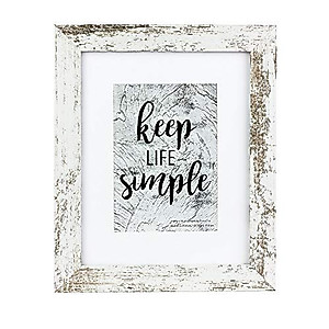 kennethan White 8x10 Picture Frame can Display 5x7 Picture with Mat or 8x10 Photo Without Mat on the Wall
