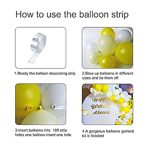 Yellow Balloons Garland Kit, 102pcs Pastel Yellow White Gold Confetti Balloons with 18 + 12 + 10 + 5 Inch for Sunflower Honey Bee Theme Birthday Baby Shower Gender Reveal Party Supplies Decorations