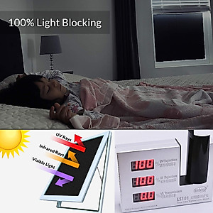 VELIMAX Static Cling Total Blackout Window Film Privacy Room Darkening Window Tint Black Window Cover 100% Light Blocking No Glue (17.7 x 78.7 inches)