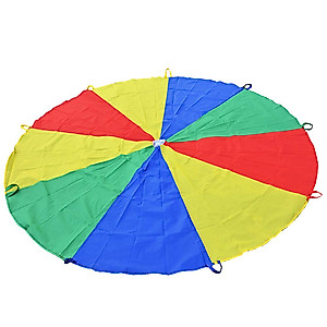 Sonyabecca Parachute 8 Feet for Kids with 9 Handles Play Parachute for 4 8 Kids Tent Cooperative Games Birthday Gift