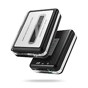 Reshow Cassette Player – Portable Tape Player Captures MP3 Audio Music via USB – Compatible with Laptops and Personal Computers – Convert Walkman Tape Cassettes to iPod Format (Silver)
