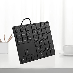 Merdia Numeric Keypads Wired Numpad 34 Keys External Mini Slim Keyboard Magic Force for Financial Cashier Securities-Black| Laptop Accessories | Num Pad | Number keypad for Laptop | Work Keyboard