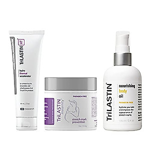 TriLASTIN Maternity Stretch Mark Bundle with Nourishing Body Oil and Hydro-Thermal Accelerator | 1 Month Supply of All-Natural, Paraben-Free, and Hypoallergenic Skincare Products