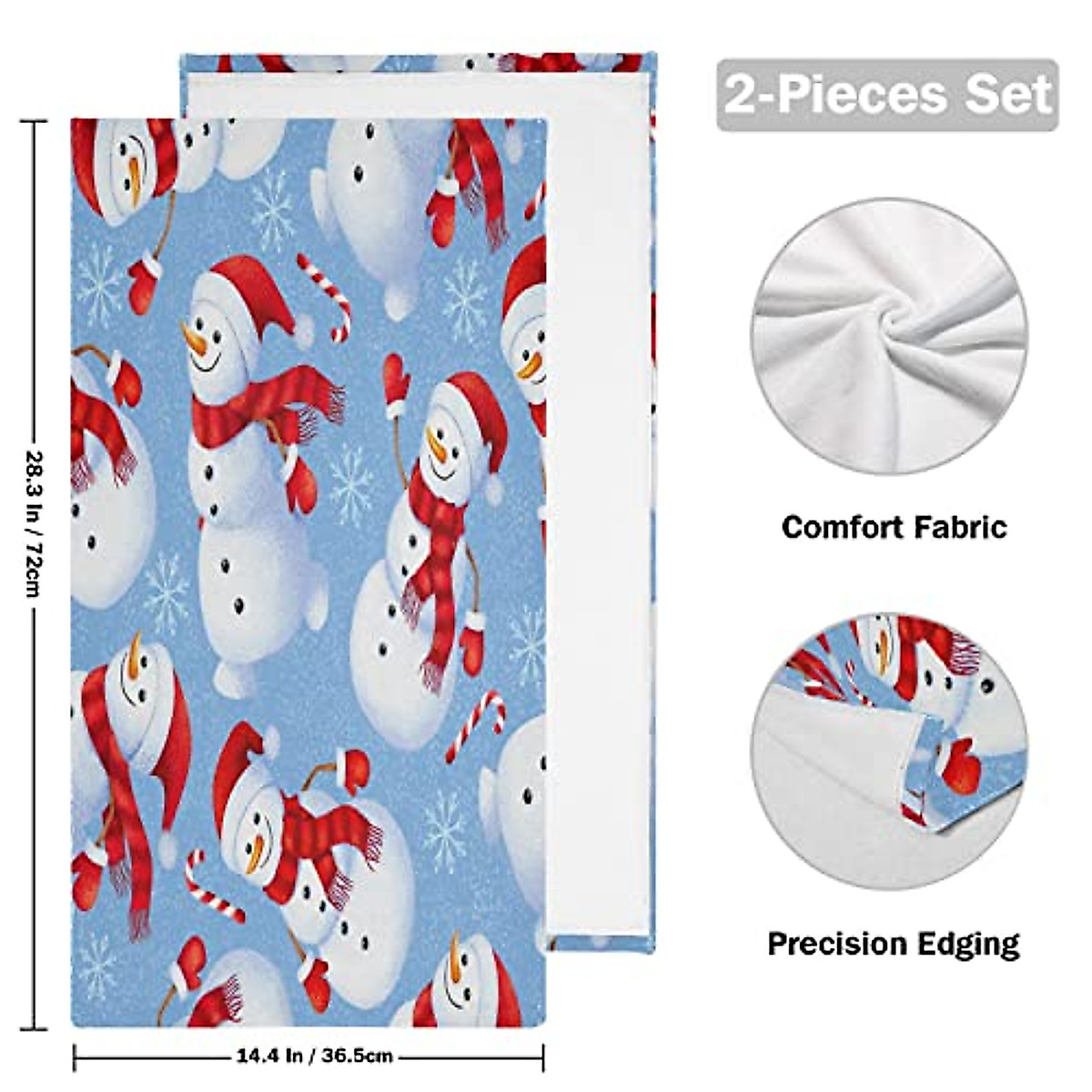 Christmas Snowman Dish Towels for Kitchen Set 2 Piece Microfiber Dish Cloths for Drying Dishes,Absorbent Kitchen Towels Christmas Snowman Tea Towels,3