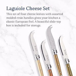 Jean Dubost Laguiole 4 Cheese Knives in Box, 5.85"