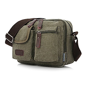 Collsants Small Vintage Canvas Crossbody Purse Travel Shoulder Bags Messenger Satchel Bag