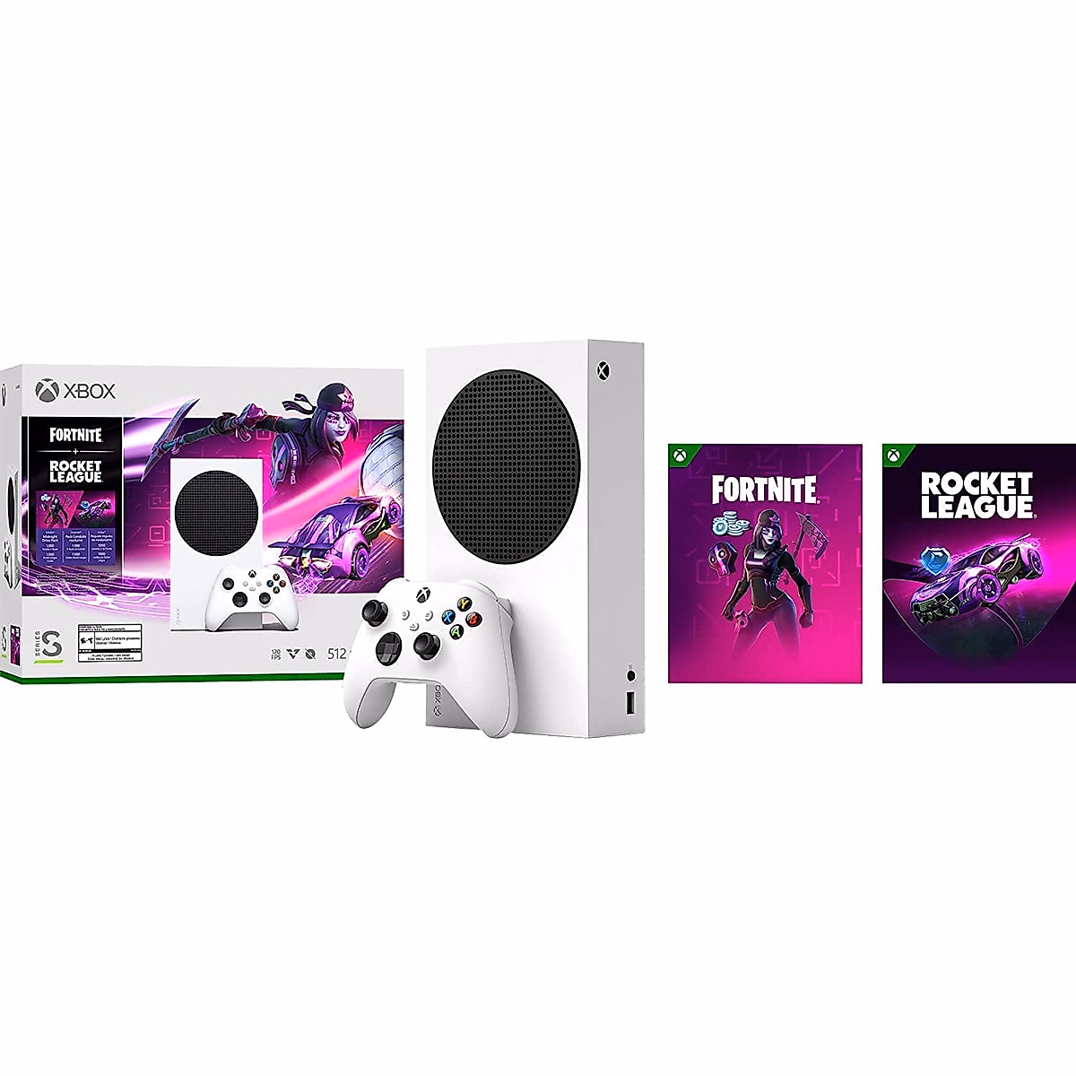 Microsoft Xbox Series S 512GB SSD All-Digital Console (Disc-Free Gaming) - Fortnite & Rocket League - Wireless Controller - HDR - 1440p Gaming Resolution - Up to 120 FPS - AMD FreeSync - Headset (Renewed)