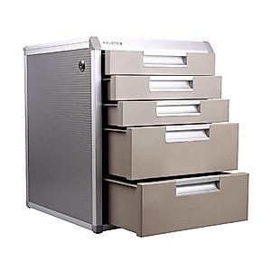 JAEFIT Desktop Storage Box with Drawers - Desktop File Cabinet, with Lockable Drawers Flat File Cabinet, Aluminum Alloy Drawer Organizer, Cosmetic Storage/Medicine Storage Box (Size : 5 Layer)