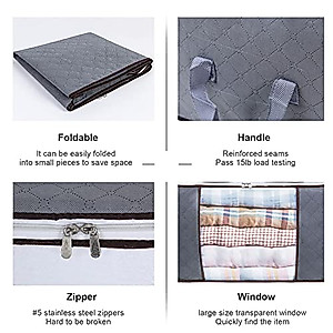 Vieshful 8 Pack Clothes Storage Bags 90L Large Capacity Clothing Organizers with Reinforced Handles Thick Breathable Fabric Foldable Underbed Containers for Bedding Comforter Blanket