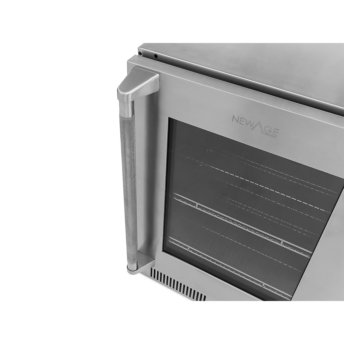 NewAge Products 24 in. Under Counter Fridge with Glass Door, 46 Bottles/140 Cans Capacity Beverage Refrigerator, Stainless Steel Mini Fridge Wine Cooler for Home Bar, Kitchen, Garage, Outdoor, 93000