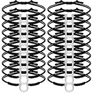 12 Pcs Horseshoe Bracelets Horse Bracelets Horseshoe Jewelry Equestrian Braided String Handmade Adjustable Bracelet for Horse Lover Anklet Gift Women Teen Girl Horse Party Favor (Horseshoe Style)