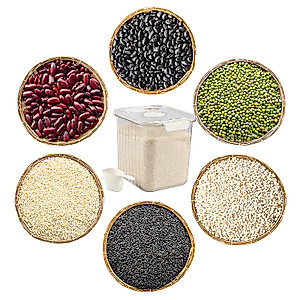 22 Lbs Airtight Rice Container with Cup, Clear Food Storage Container for Dry Food, 1 Pack