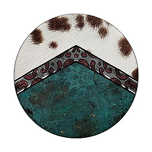 Western Cowhide Pattern Vintage Cow Skin Print Animal Lover PopSockets Swappable PopGrip