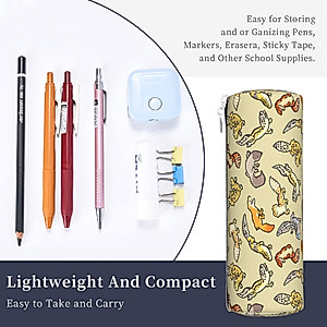 Ykklima Cartoon Cute Leopard Gecko Pattern Leather Pencil Case Zipper Pen Makeup Cosmetic Holder Pouch Stationery Bag for School Work Office