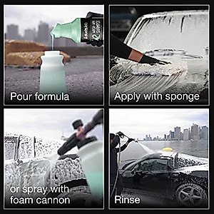 Suds Lab W2 Car Wash plus Wax Shampoo, Gentle Auto Shampoo that Cleans, Restores Shine, and Protects - 32 oz