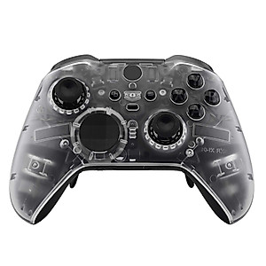eXtremeRate Transparent Clear Faceplate Cover, Front Housing Shell Case Replacement Kit for Xbox One Elite Series 2, Xbox Elite 2 Core Controller Model 1797 - Controller Not Included