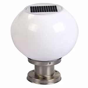 YMJ Solar Outdoor Post Light Fixture LED Cast Aluminum with Stainless Steel Pier Mount Base, Solar Pillar Light for Garden Home Hallway Porch Garage (Size : 9.84inch)