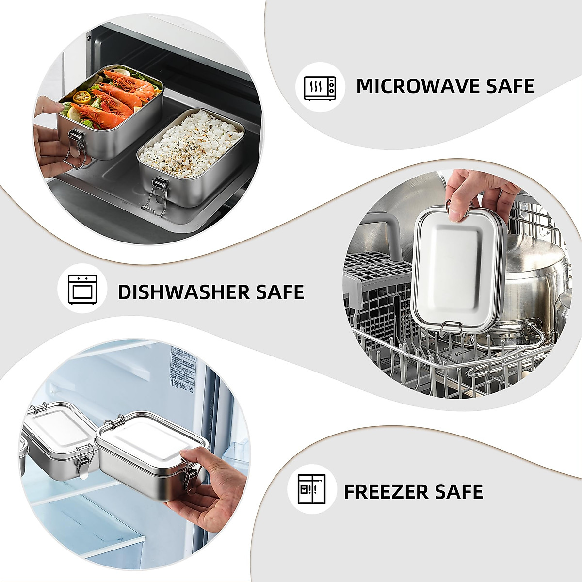 BEFOY Small Stainless Steel Food Storage Containers Set | Reusable Metal Lunch Snack Boxes Food Prep Container with Lids Freezer & Dishwasher Safe | 550 ml | BPA-Free Plastic-Free