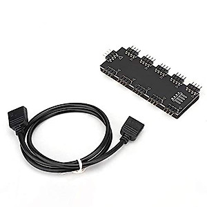 Computer Fan RGB Hub,Computer 10-Channel RGB Hub,PC Motherboard RGB Fan Extension Cable,RGB LED Splitter Hub,Suitable for PC Desktop Computer Motherboard(12V 4-Pin)