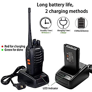 BAOFENG BF-888S Rechargeable Walkie Talkies for Adults, Handheld Two Way Radios Long Range with Earpiece and Mic, Wireless Walkie Talkie with Li-ion Battery and Charger, Walky Talky(2 Pack)