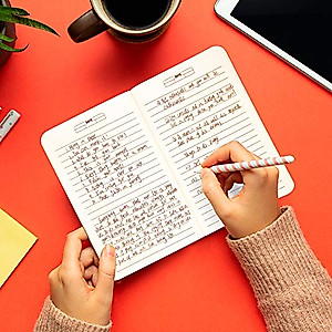 6 Packs Sewn-binding Pocket Notebook 96 Pages (Lined, 48 Sheets), 5"x 8" Sturdy 22LB/80GSM Heavy Weight Paper, Small Memo Notepad with Inspirational Motivational Quotes Writing Pad, Softcover Journal