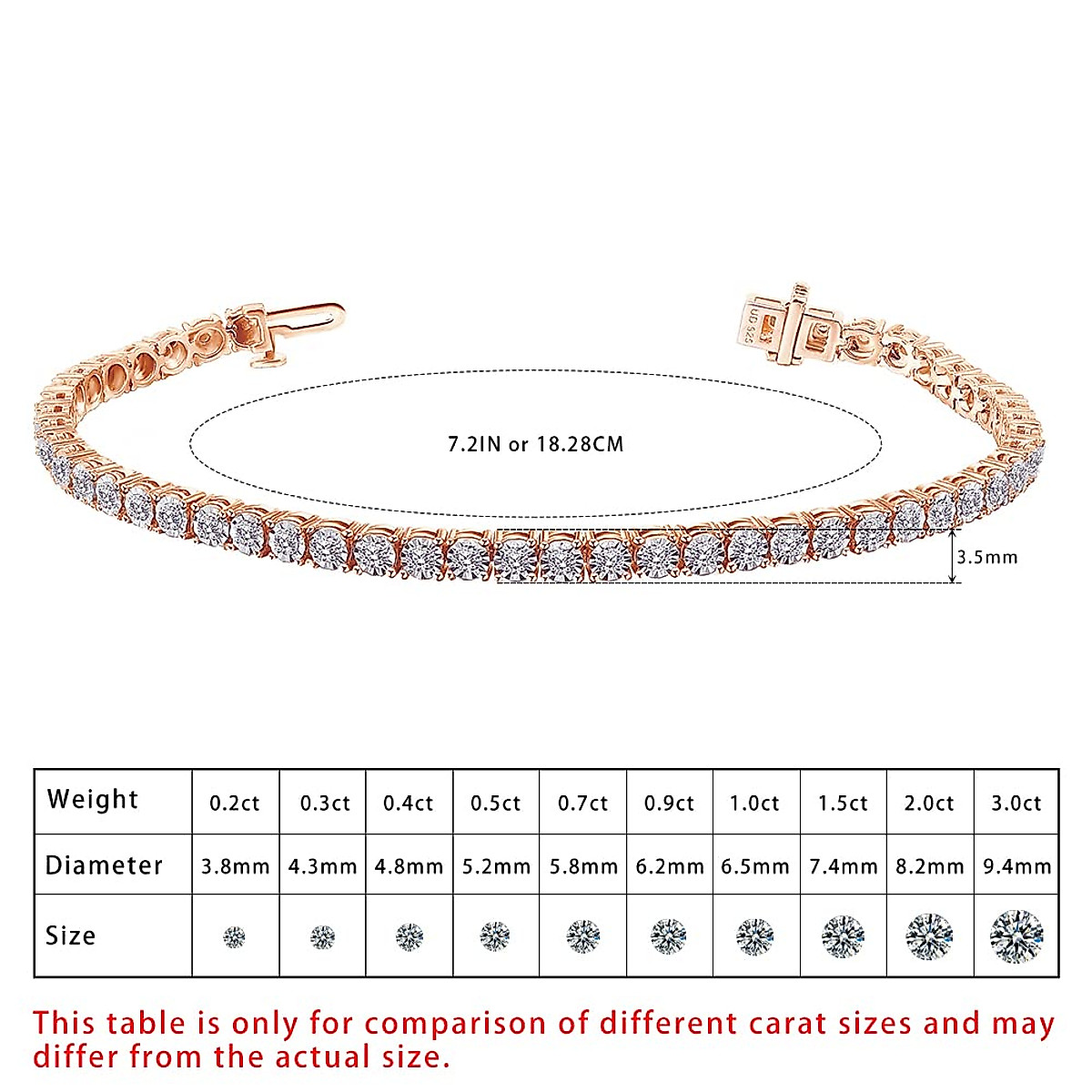 Beyond Brilliance 1.00 Carat Round Natural Diamond Bracelets for Women | Sterling Silver Tennis Bracelet | Fine Jewelry for Her | Timeless Design | Gift Box Included