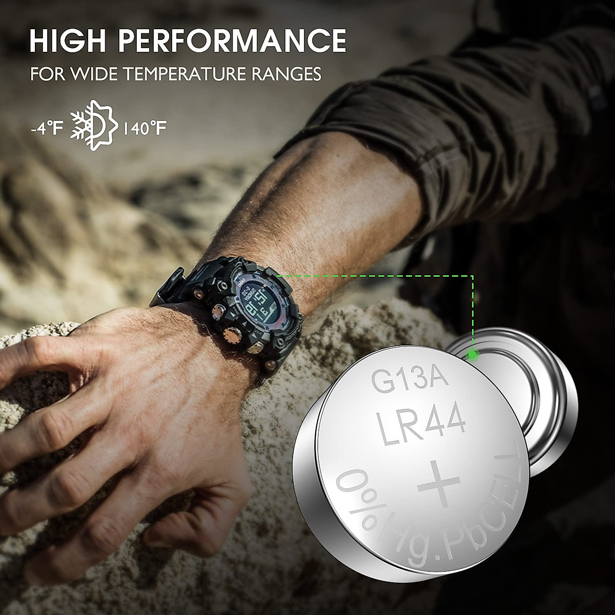 EBL LR44 Batteries, AG13 357 SR44 303 A76 Alkaline Battery 1.5V Button Coin Cell Batteries -40 Pack