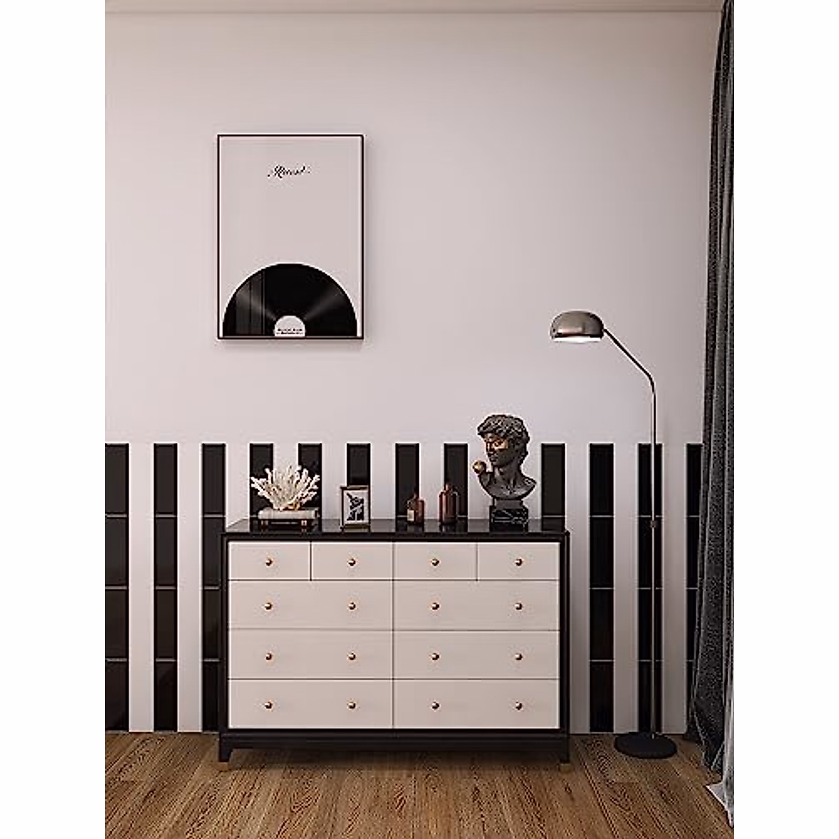 Avant Decor | Sample Tile | Stone Composite Subway Solid Color Tiles | Peel and Stick Kitchen Backsplash Tiles | Wall Tiles | 4” x 12” | Bex Metro Glossy Cotton