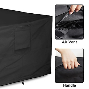 ALSTER Fire Pit Cover, Fits for 30-32 inch, Heavy duty and Waterproof Windproof Covers, 32" L x 32" W x 24" H, Black