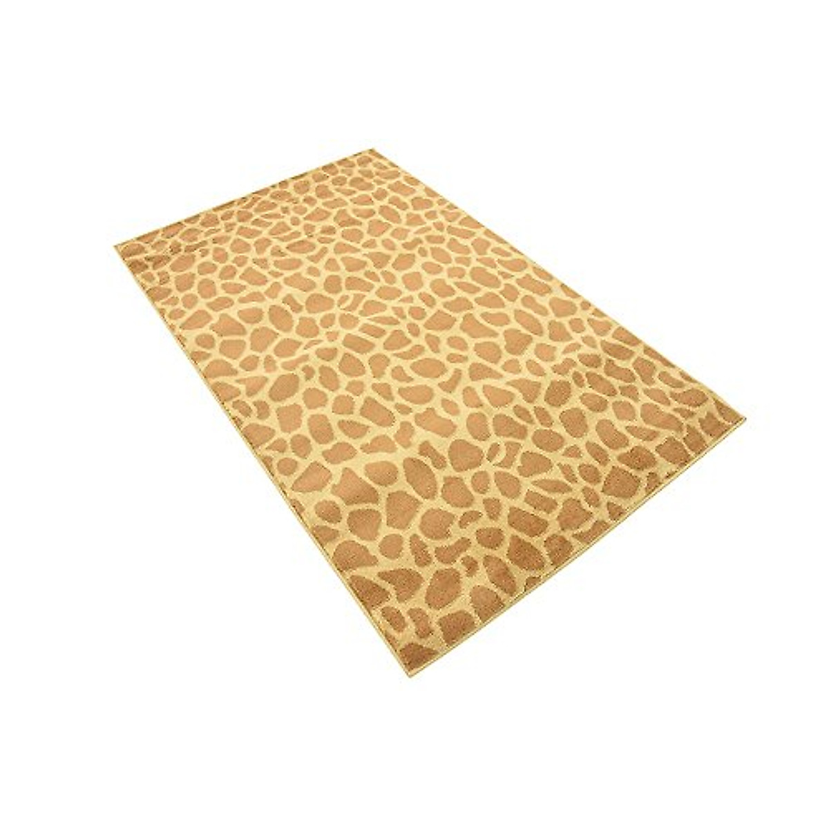 Unique Loom Wildlife Collection Animal Inspired with Giraffe Print Design Area Rug, 3 ft 3 in x 5 ft 3 in, Yellow/Light Brown
