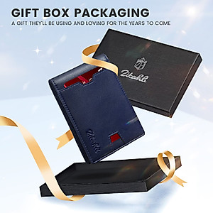 Zitahli Mens-Wallet-Slim-Leather-RFID Blocking Wallet for Men Minimalist Bifold Credit Card Holder with Gift Box