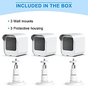 MROUNT Wyze Cam V3 Wall Mount, Weatherproof Protective Housing with 360 Degree Adjustable Mount Bracket Outdoor and Indoor, Security Camera System Accessories (WHITE-3Pack)
