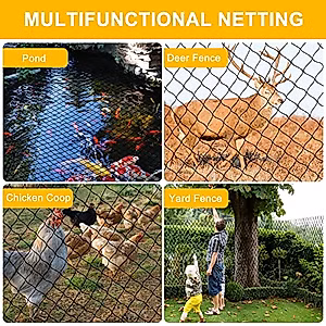 Bird Netting 25'x50' with 2.4" Square Mesh Garden Netting Bird Net for Chicken Coop, Poultry Netting Heavy Duty Nylon Netting for Garden, Aviary, Pests, Deer Fence Chicken Netting Fruit Tree Netting