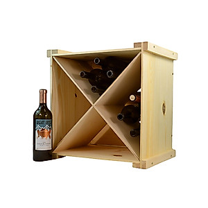 Wooden Wine or Beverage Bottle Storage Box with Divider