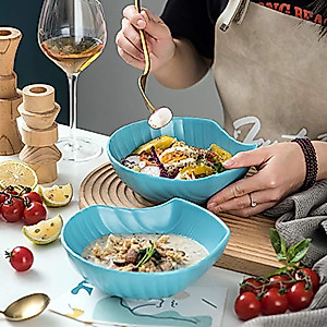 Bruntmor Kitchen Utensil Holder for Countertop, 5.6" Ceramic Utensil Organizer | Set Of 4 Utensil Crocks Countertop Matte Glazed Modern Kitchen Decor For Counter, Easy to Clean, Blue