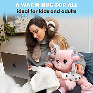 Huggle Healers Weighted Stuffed Animals for Adults, Teens and Kids - 40 Inch Long Plush Arms Pink Stuffed Animal for Hugs - 4.5lb Axolotl Plushies - Ula Axolotl