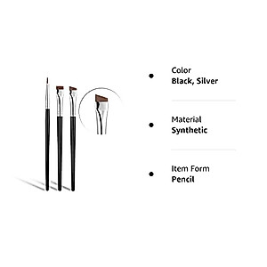 Fine Angled Eyeliner Brush, JASSINS Ultra thin Precision Makeup Brushes Set, Point Eyeliner, Synthetic Bristles Eye Makeup Tool (3 Pcs)