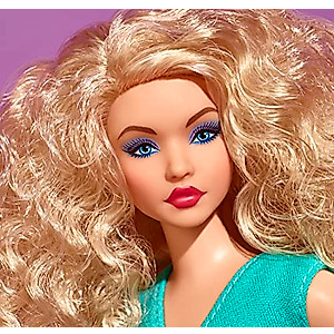 Barbie Looks Doll with Curly Blonde Hair Dressed in Ruched Crop Top & Satiny Lavender Shorts, Posable Made to Move Body For 6 years and older
