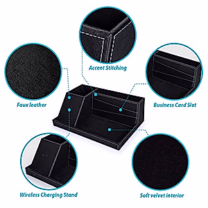 Fast Wireless Charging Station with Desk Organizer for iPhone 14/14 Pro Max/14 Pro/14 Plus/iPhone 13/13 Pro Max/13 Pro/ 13 mini and Iphone 12/11 Series, Nightstand Desktop Organizer for Home Office