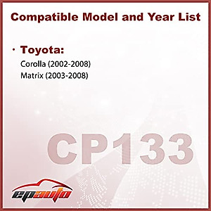 EPAuto CP133 (CF10133) Replacement for Toyota Premium Cabin Air Filter include Activated Carbon