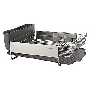 KitchenAid Full Size Stainless Steel Dish-Drying Rack, 20.47-Inch, Gray