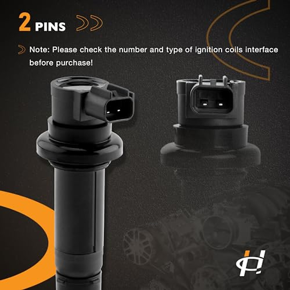 Ignition Coil Pack 4pcs Compatible with Yamaha 2003-2007 YZF R6| 2002-2006 YZF R1| 2006-2014 FZ1 & More Replaces# F6T558, 5VY-82310-00-00