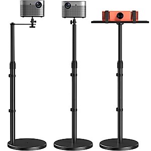 AMADA HOMEFURNISHING Height Adjustable Projector Stand 32"-47", Projector Floor Stand with 3 Mounting Options, Projector Mount with 360° Rotatable Ball Head for Home & Office & Outdoor, AMPS04