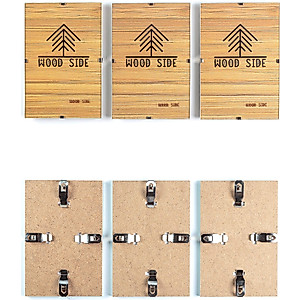 WOOD SIDE ORBIS Glass Clip Picture Frames 3.5x5 - Pack of 3, Clear Craft Photo Frames