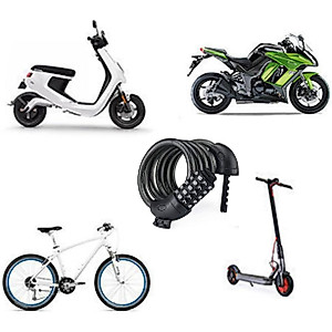 szhdxsy Bike Lock Cable, 4 Feet High Security 5 Digit Resettable Combination Coiling Bike Cable Lock, Anti Theft Bicycle Cable Locks with Mounting Bracket, 1/2 Inch Diameter