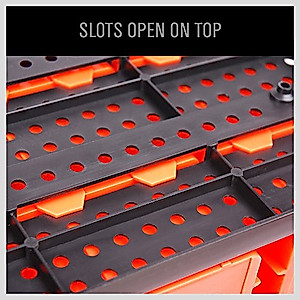HORUSDY Wall Mounted Storage Bins Parts Rack 30PC Organizer Garage Plastic Shop Tool for Men's Gift