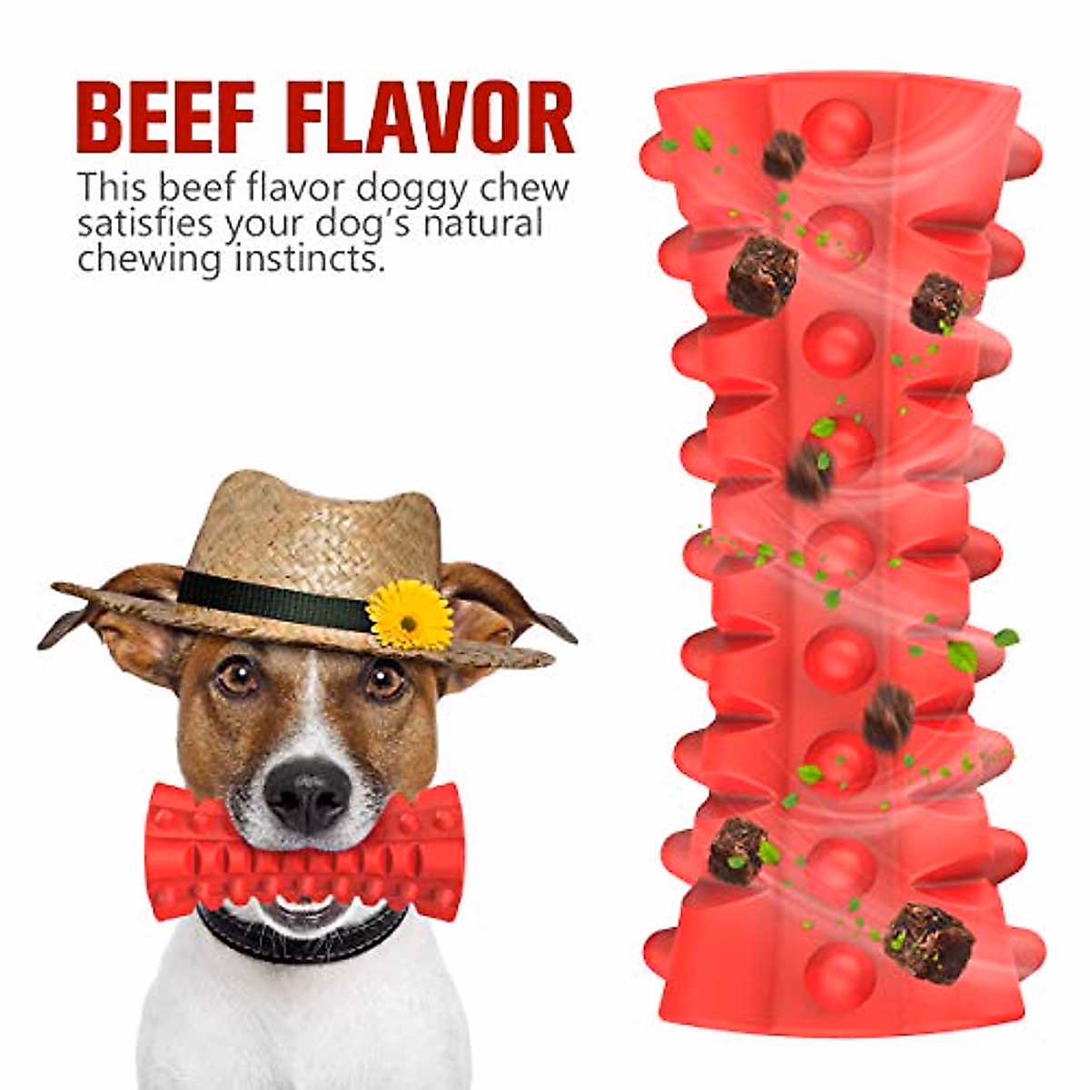 VANFINE Dog Squeaky Toys Almost Indestructible Tough Durable Dog Toys Dog chew Toys for Large Dogs Aggressive chewers Stick Toys Puppy Chew Toys with Non-Toxic Natural Rubber