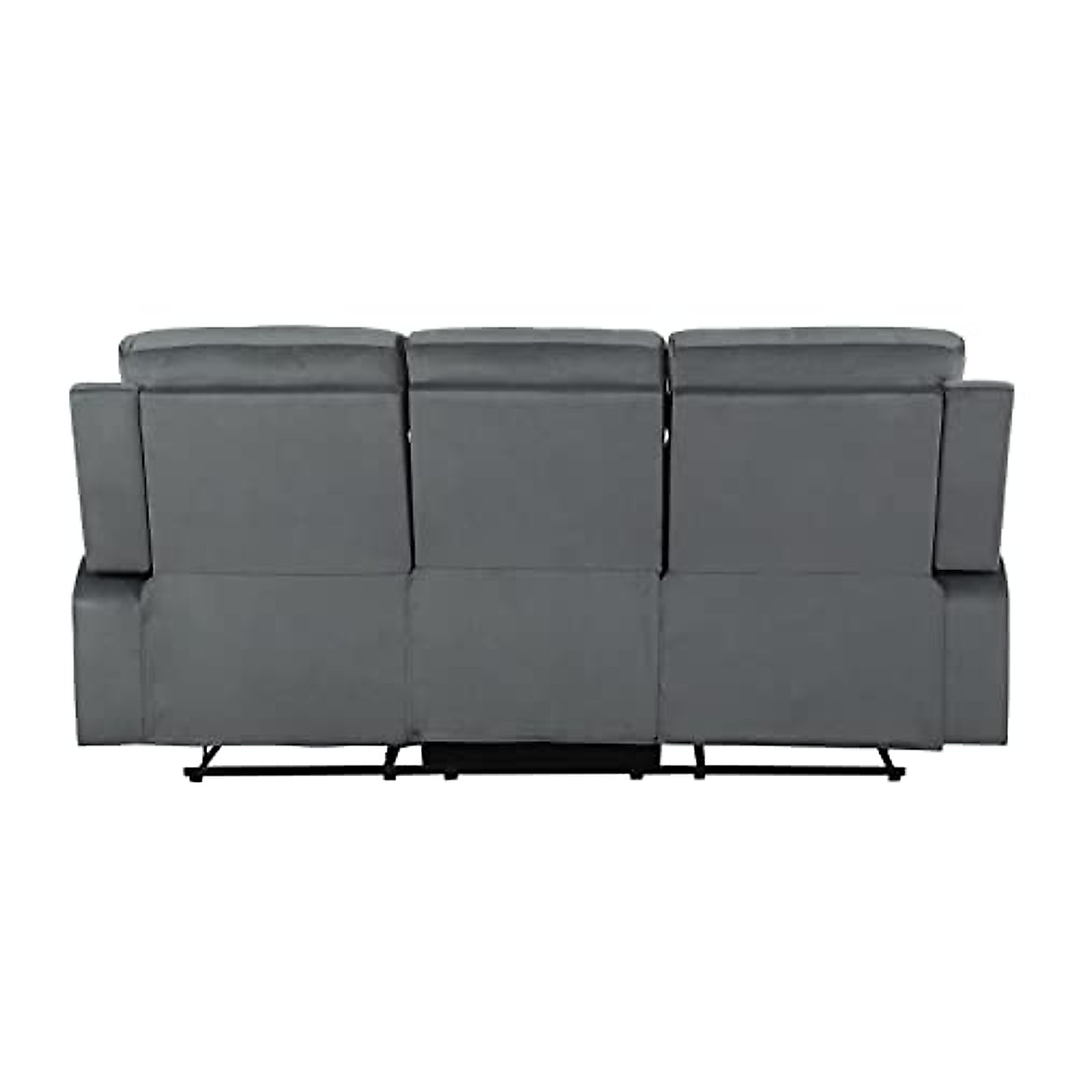 Blackjack Furniture Elton Microfiber Reclining Modern Living Room Loveseat, Sofa, Gray