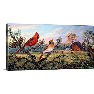GREATBIGCANVAS Meadow Retreat Canvas Wall Art Print, Barn Home Decor Artwork, 36"x18"x1.5"
