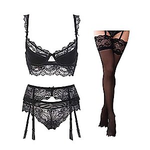 Lace Lengerie Nightwear Boys Pajama Shorts All Cotton Nightgown Sexy Sleepwear for Women Sexy Pyjama Set Black
